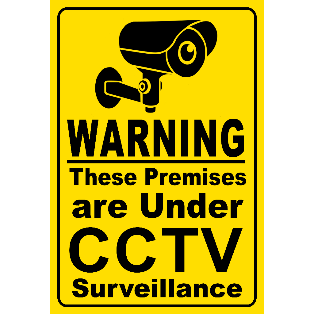 CCTV SIGNAGES 24 VIDEO SURVEILLANCE YELLOW BACKGROUNDS PVC TYPE AND ...