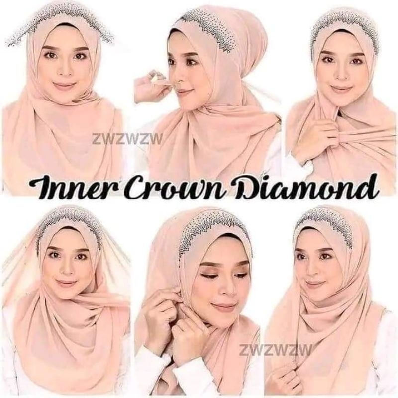 inner crown lace for hijab copior under cap for scarves | Shopee ...