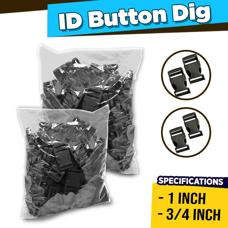 Side Release Button Dig for ID lace 1 Inch & 3/4 Inch - 100pcs per pack ...