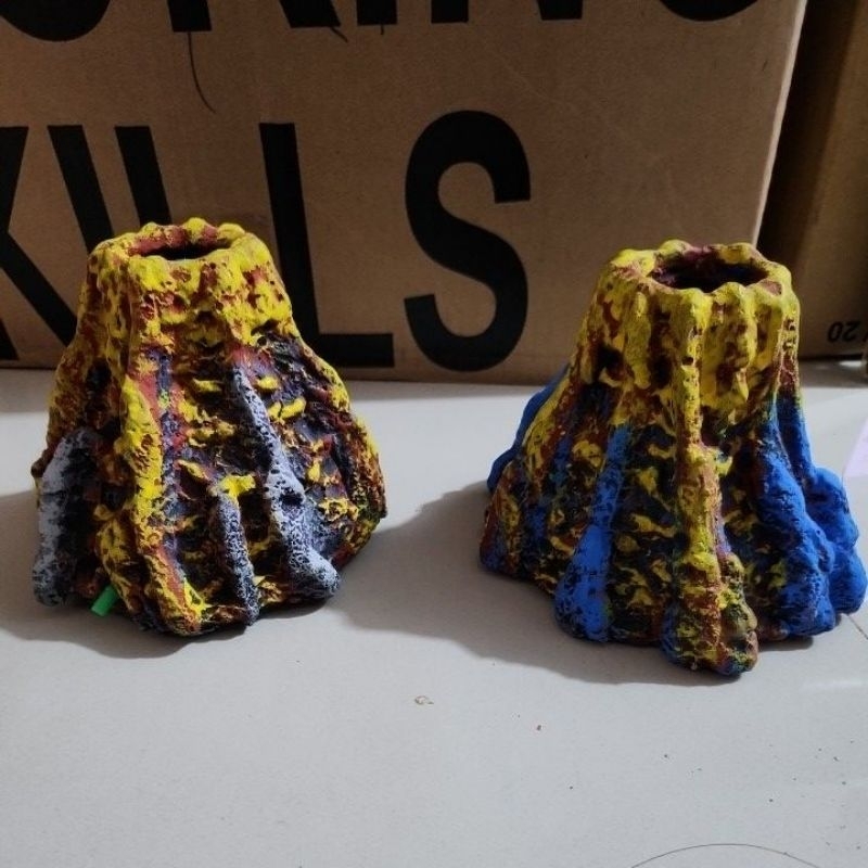 aquarium decor vulcano design | Shopee Philippines