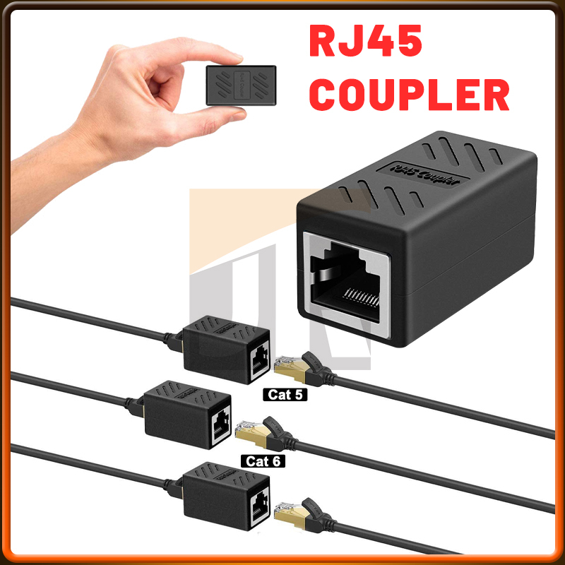 RJ45 ethernet cable adapter connector Extender Female to Female Black ...