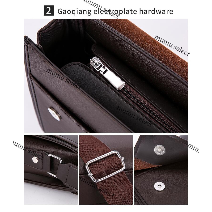 【High-End Mumu】 M206 Men's Quality Leather Business Sling Bag Classic ...