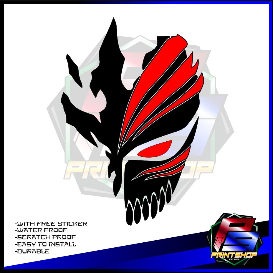Ichigo Hollow Mask Car and Motorcycle Cut-out Sticker Decals Durable ...