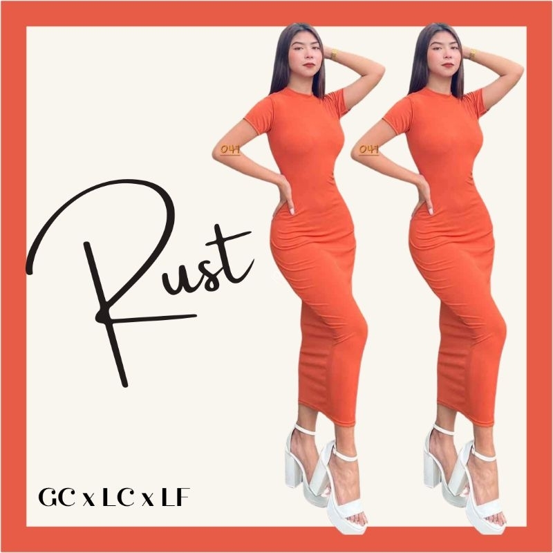 BARETTO Knitted Basic Bodycon Full Length Non-Slit Maxi Dress | Shopee ...