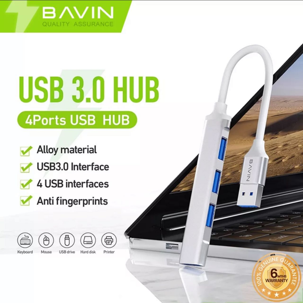 BAVIN U-H1-16B 4Ports 3.0 Fast USB Hub Adapter Supported Data Transfer ...