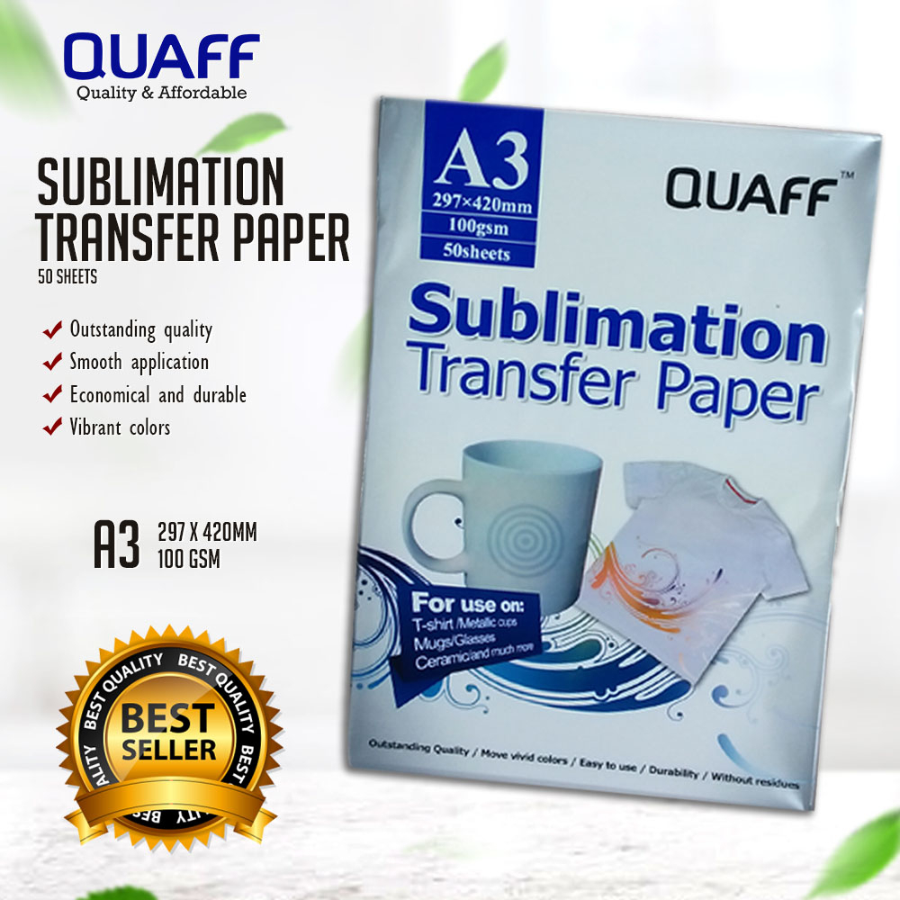 QUAFF Promo Bundle Sublimation Paper A4 Size 2 Packs + 1 Roll Thermal ...