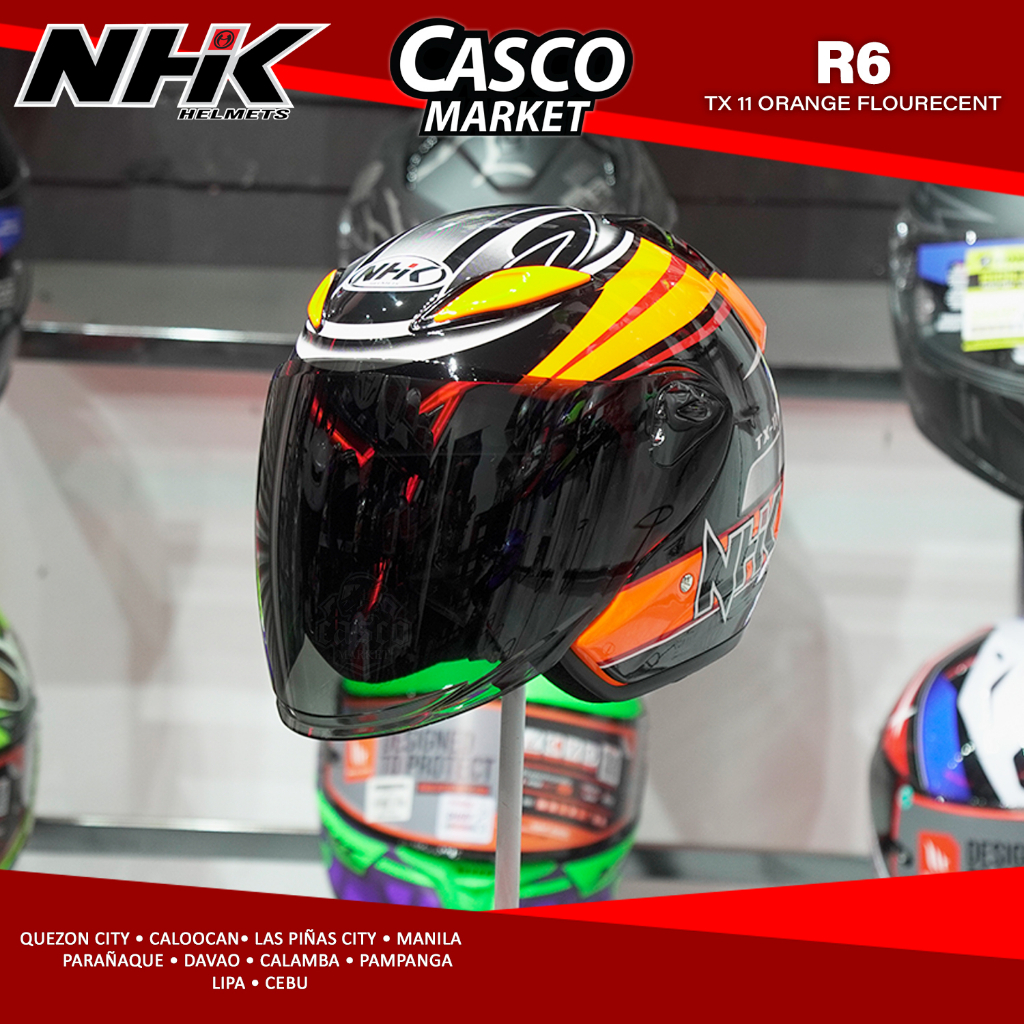 NHK R6 TX11 HALF FACE SINGLE VISOR MOTORCYCLE HELMET | Shopee Philippines