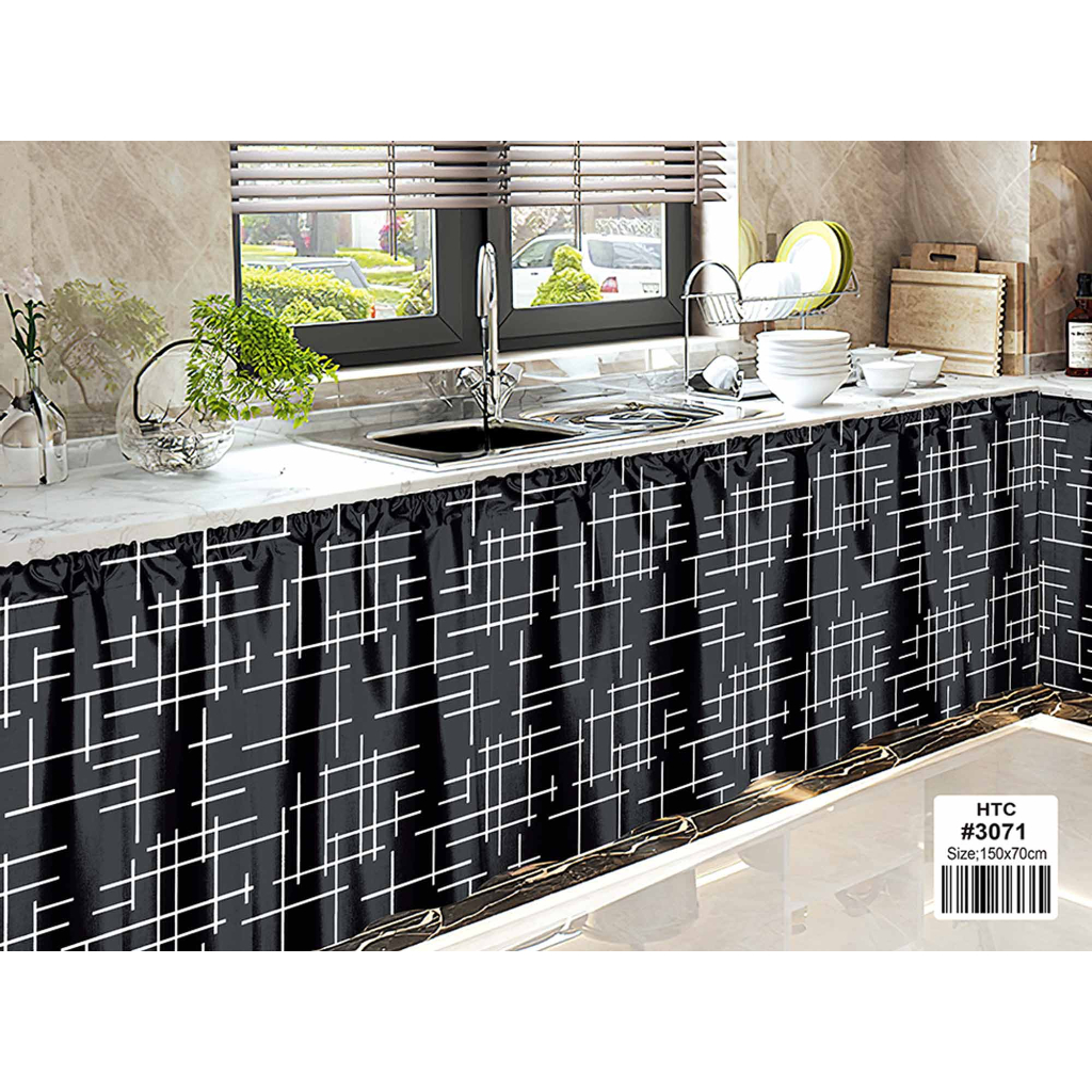 Kitchen Lababo Curtain 1pcs*150cm*70cm Short Cover Cabinet Sink Kurtina ...