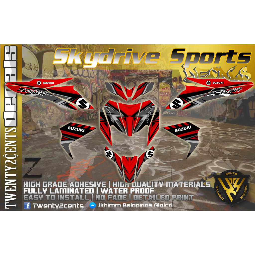 Suzuki Skydrive Sports Decals High-Quality Stickers (racing graphics ...