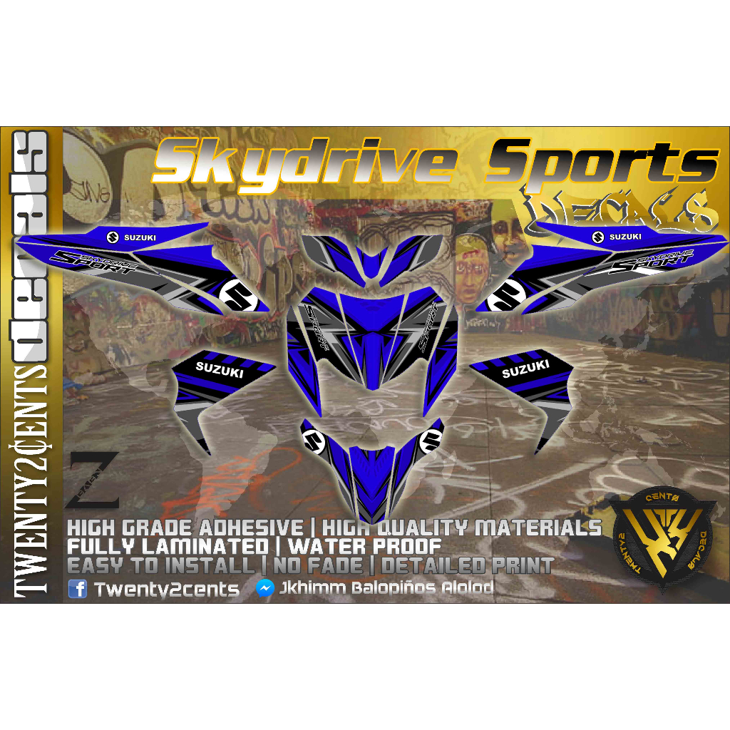 Suzuki Skydrive Sports Decals High-Quality Stickers (racing graphics ...