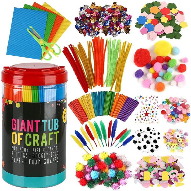 educratePH Giant Tub of Craft Arts Craft toddler kids pompom fuzzy wire ...