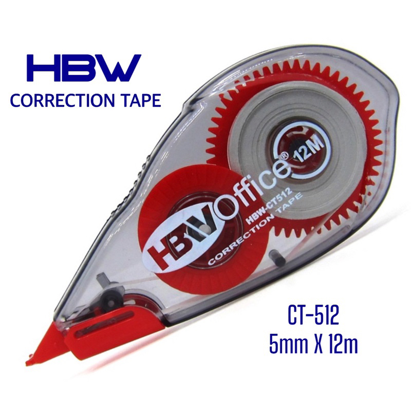 HBW Correction Tape 6mm, 8mm, 12mm by 5 meters CT506, CT508, CT512 ...