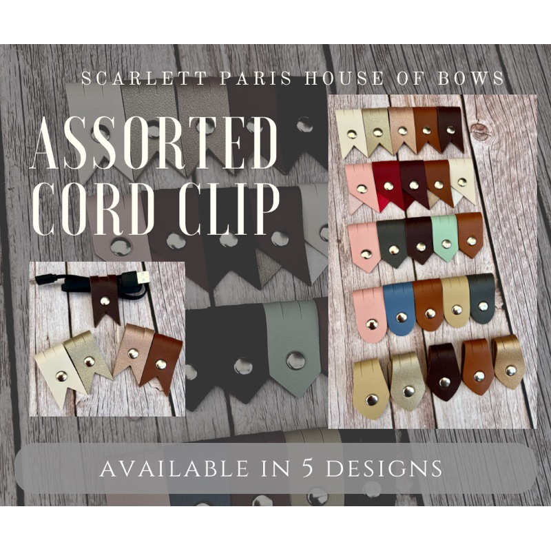 ASSORTED CORD CLIP Leather Souvenirs Scarlett Paris Cable Organizer | Shopee Philippines