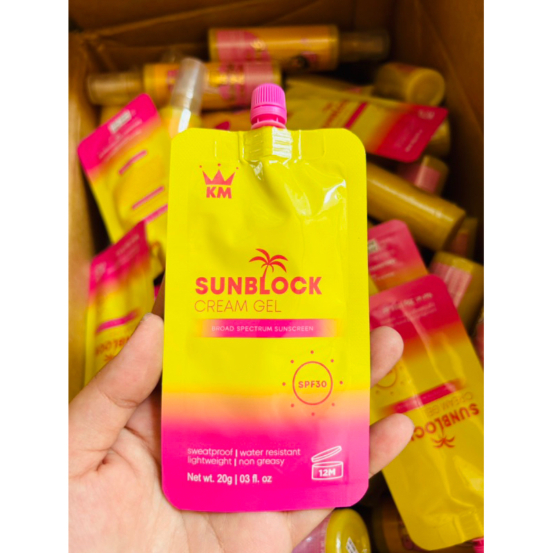 KM SUNBLOCK GEL CREAM (20g) | Shopee Philippines