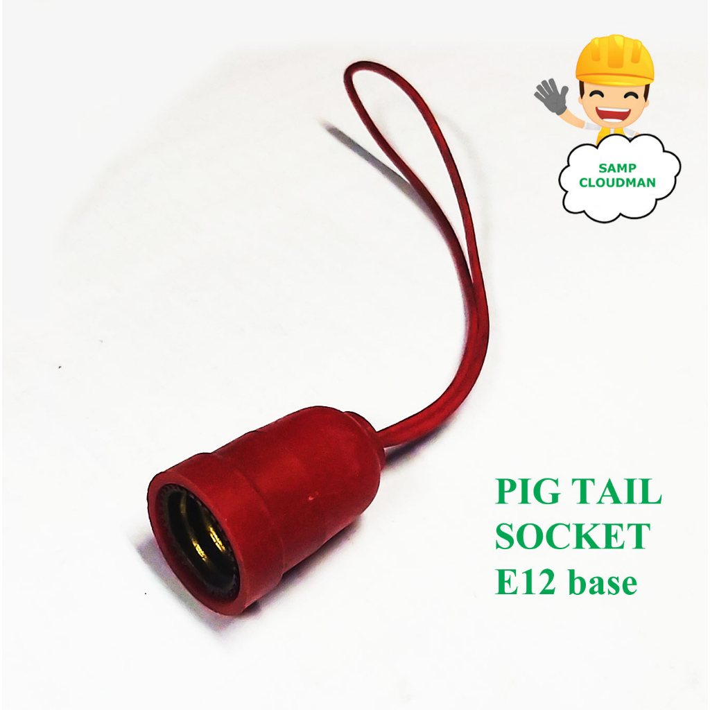 Local Made Pig Tail Socket e12 base 2A 220V - 250V for Pilot Bulb Per 2 ...