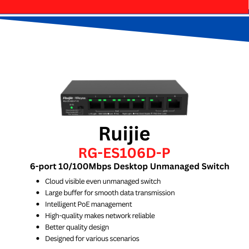 Ruiji | RG-ES106D-P | 6-port 10/100Mbps Desktop Unmanaged Switch ...