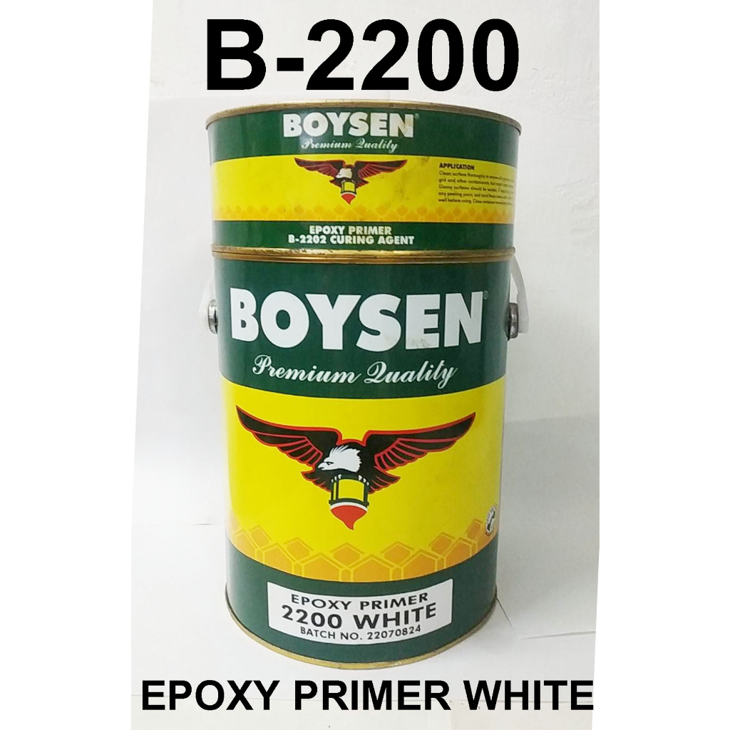 ( 4 LITER ) BOYSEN EPOXY PRIMER WHITE B-2200 WITH CURING AGENT B-2202 ...