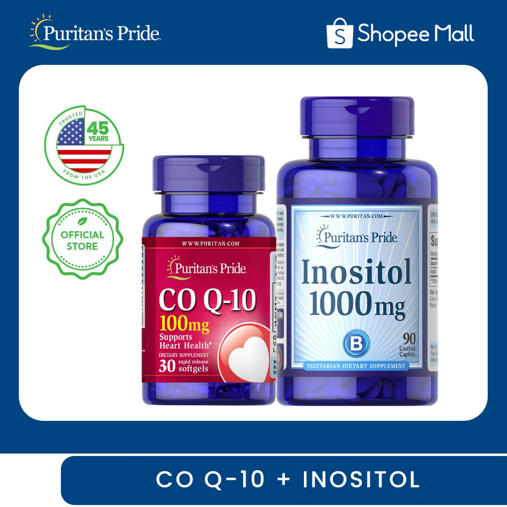 Puritan's Pride Pcos Coq10 Q-Sorb 100mg 30 Softgels + Inositol 1000mg ...