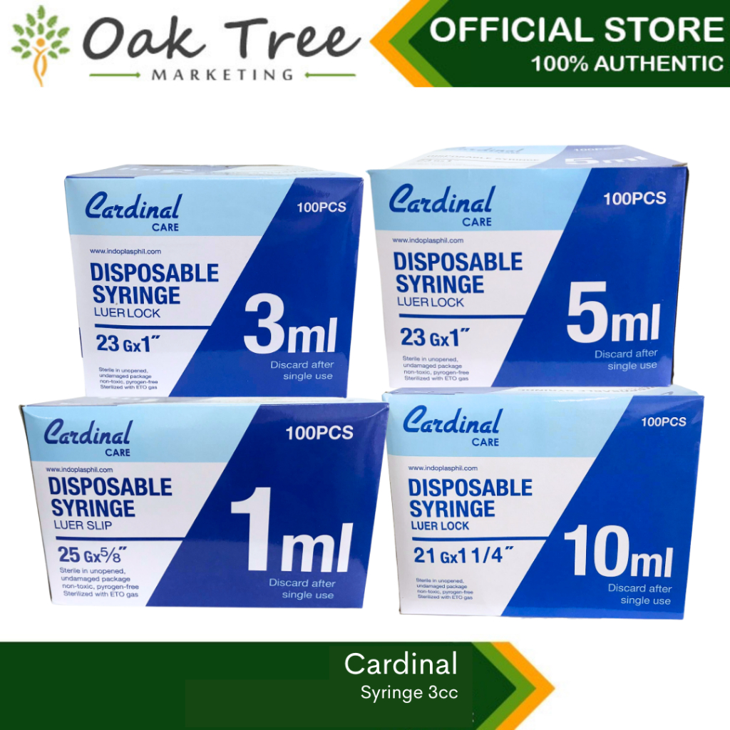 (CARDINAL) Syringe 1cc/3cc/5cc/10cc With Needle | Shopee Philippines