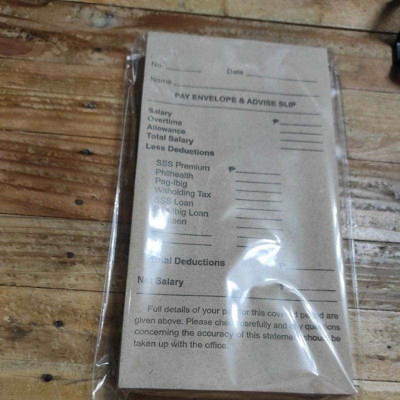 Pay Envelope /Salary and Advise Slip Brown Envelope size 6 x 8 / 4 x 7. ...