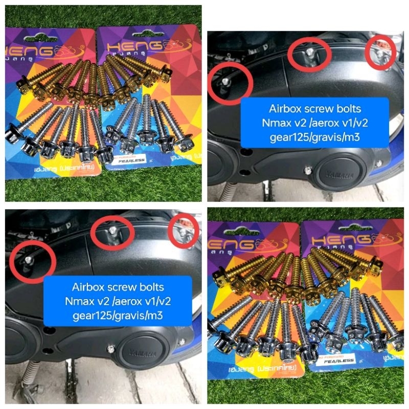 Heng Airbox Screw bolt for Nmax v2/Aerox/Gear 125/Gravis/fazzio/MiO I ...
