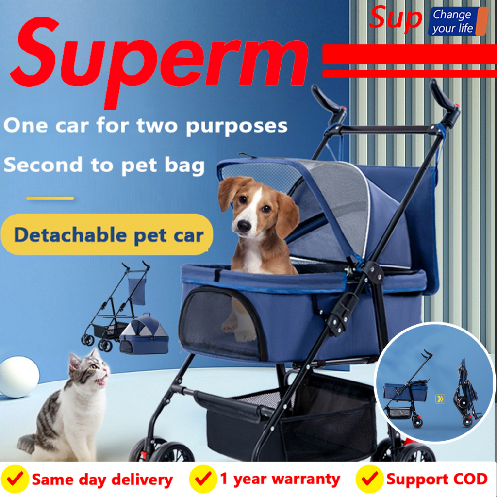 Detachable pet trolley Fit 25KG Outdoor Foldable Pet utility trolley ...