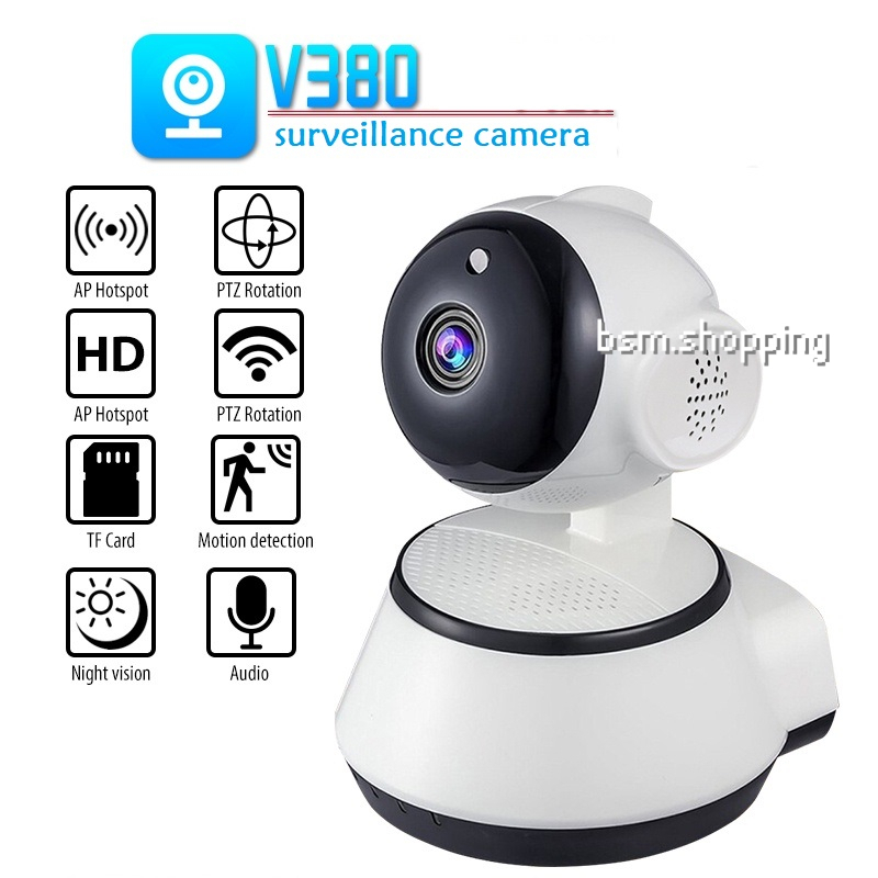V380 Pro IP Camera 360 degree 3D Panoramic Wifi CCTV Camera Night ...