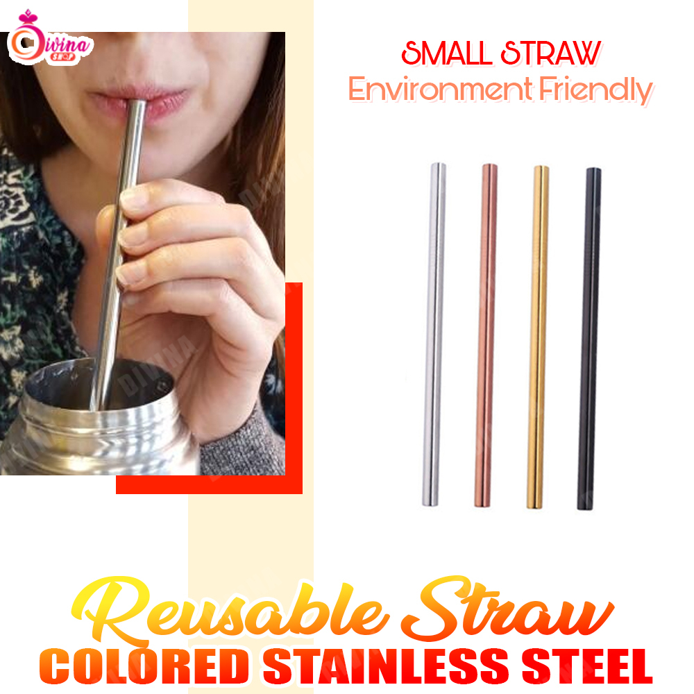 Reusable Metal Stainless Steel ( STRAIGHT STRAW ) Drinking Straw, Small ...