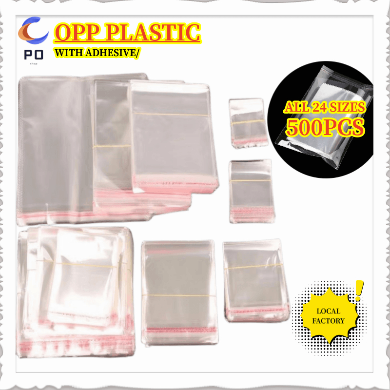 500 PCS Opp Plastic Bag Clear Resealable Self Adhesive Packaging Opp Plastic bags Wrapping bags ...