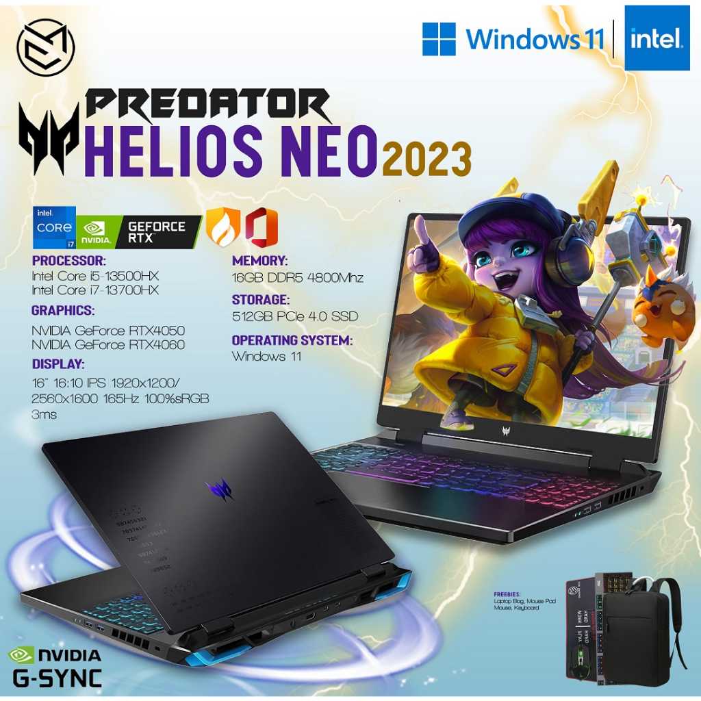 Acer Predator Helios Neo 16 2023 i5/i7 RTX4050/RTX4060 16" 16GB DDR5 ...