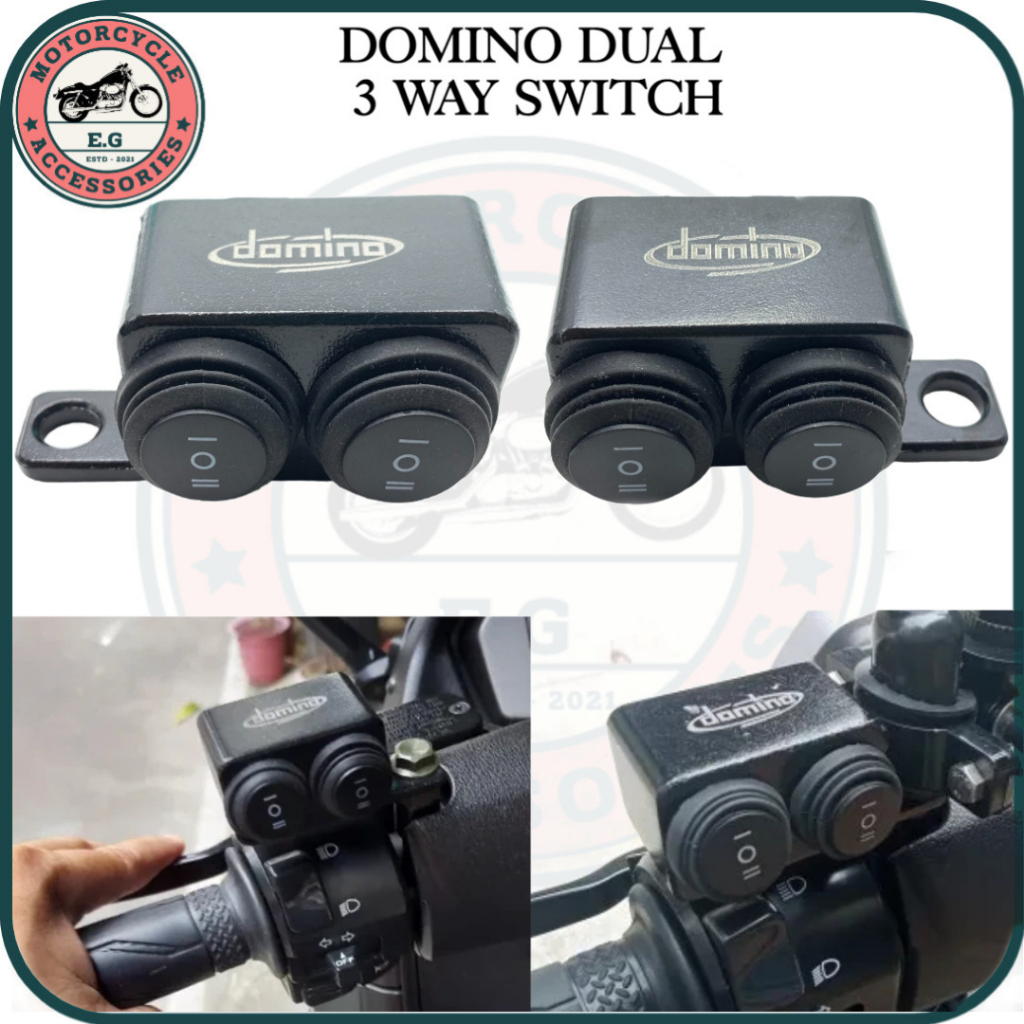 E.G Motorcycle Domino Dual Mini Driving Light Switch 3 Way Switch ...