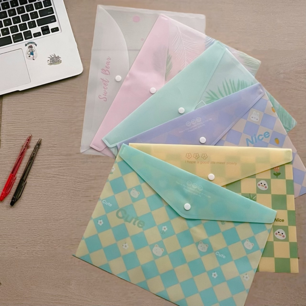 Parchment Scroll Cartoon Cute Kawaii A4 File Paper Pocket Bag Holder ...