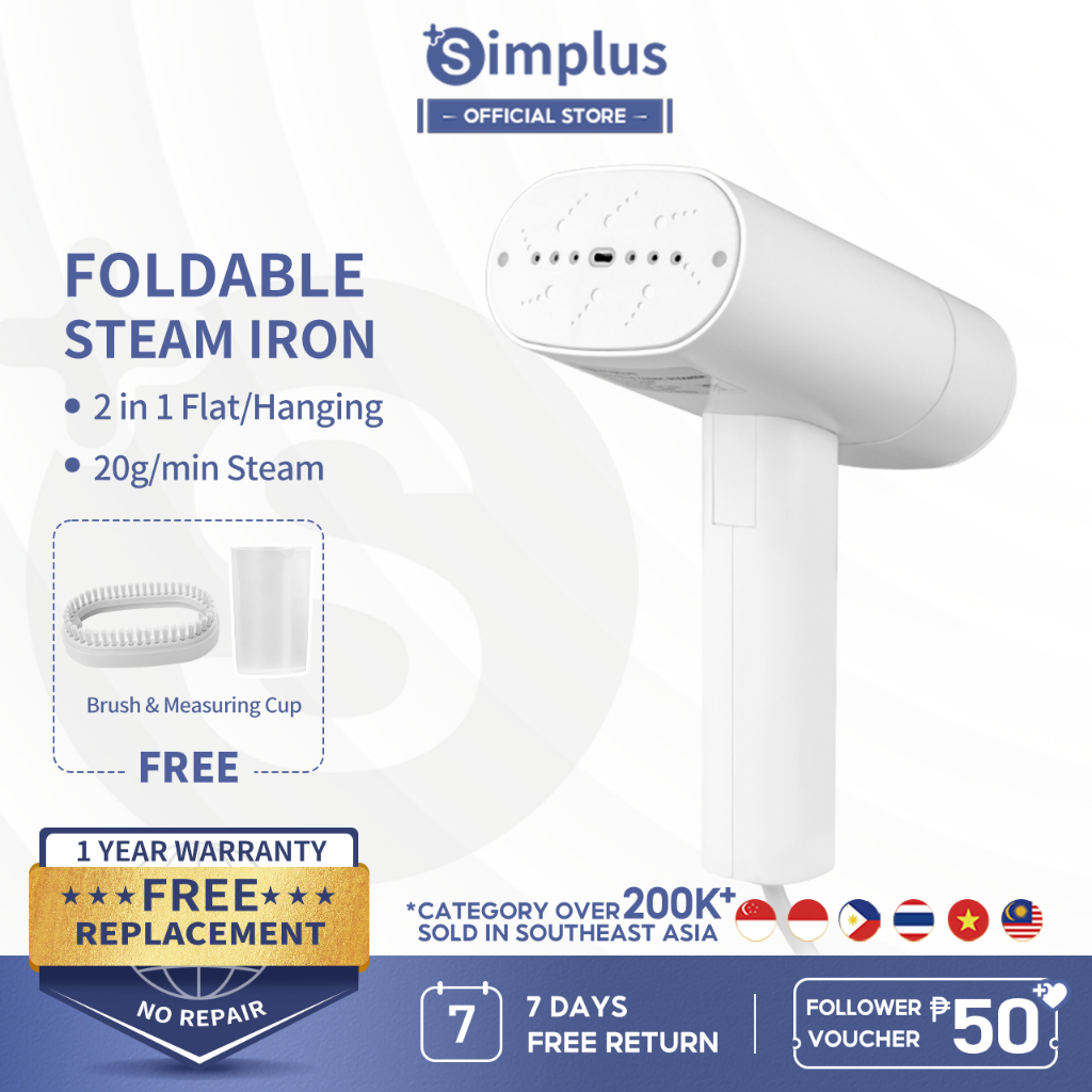 Simplus Handheld Garment Steamer 1200W Strong Steam Portable Foldable ...