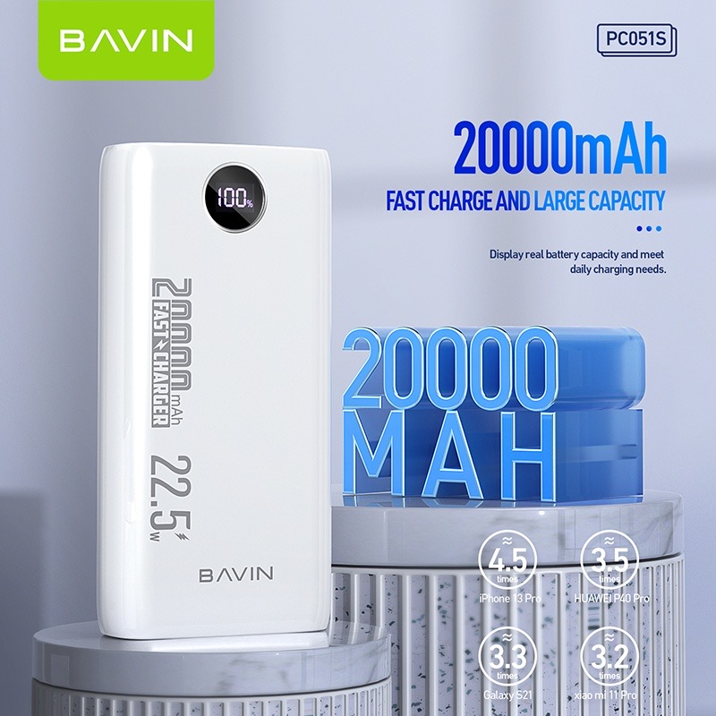 BAVIN PC051S 20000mAh 22.5W Digital Display Powerbank Fast Charging ...