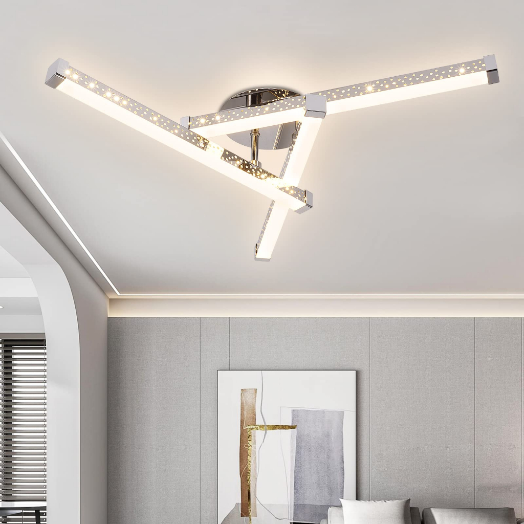 【COD】Warm light 28W Nordic minimalist LED ceiling light square room ...