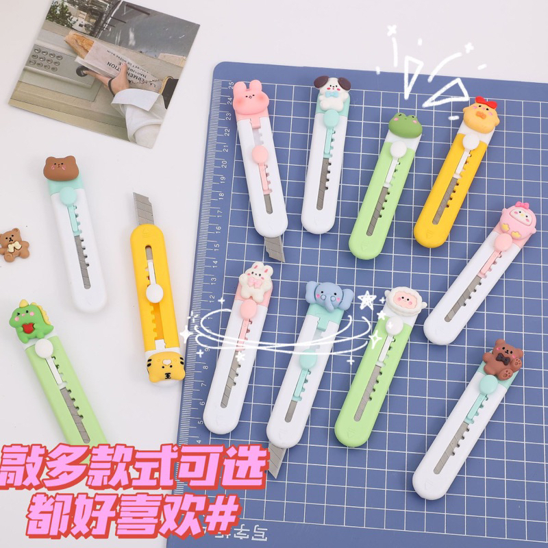 Mini cute pocket knife paper cutter craft packaging refillable blade ...