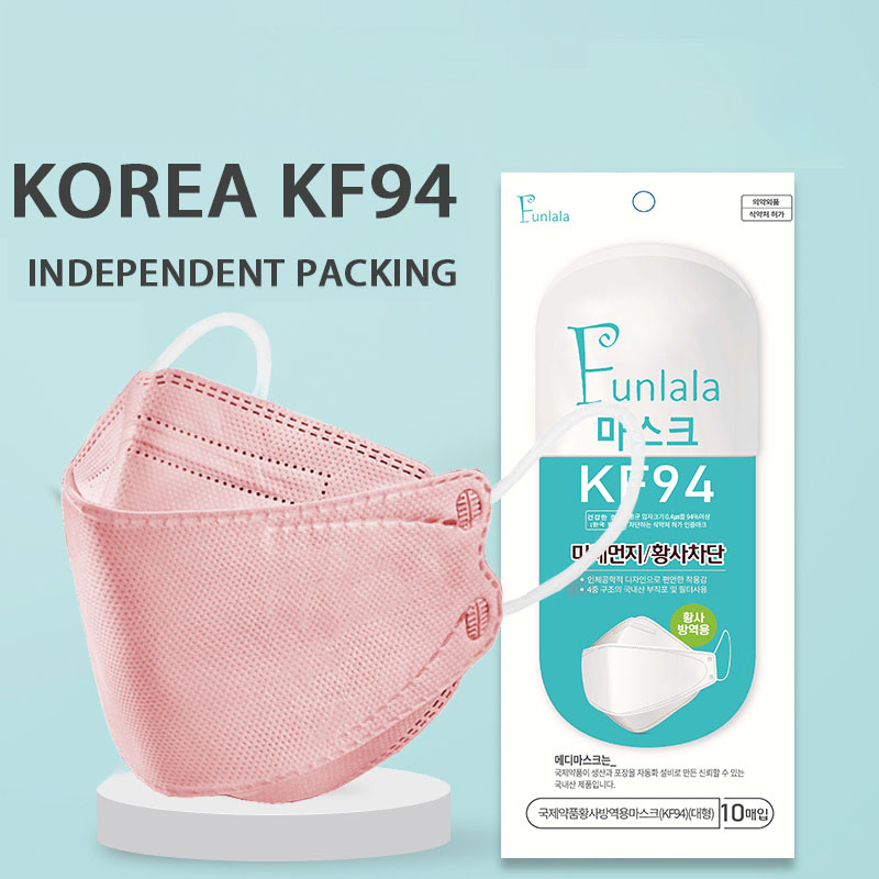 100Pcs KF94 Face Mask 4-Layer Non-Woven Protective Nanofiber Filter 3D Korean mask kn94 Washable ...
