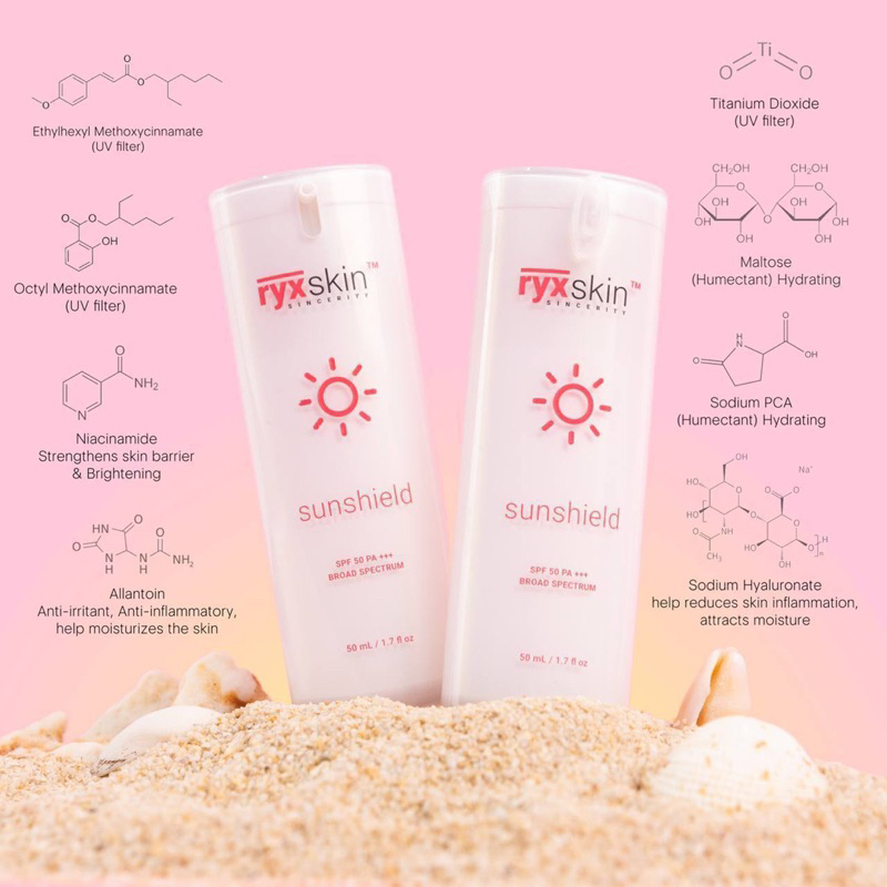 ryxskin ryx skin sincerity OG Sunshield 50ml SPF50 +++ broad spectrum ...