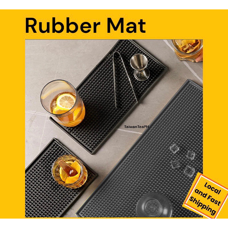 High quality black Soft PVC Spill Service Mats Accessories coffee Anti ...