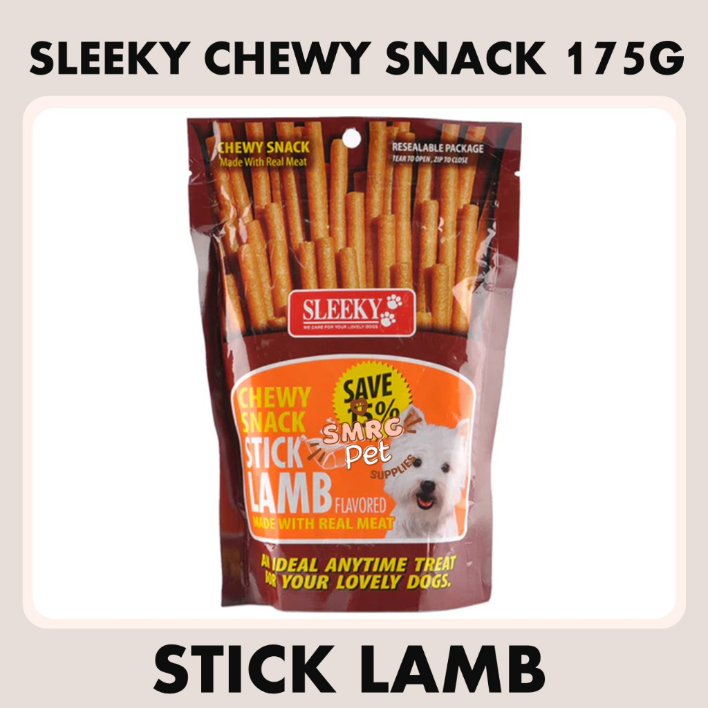 Sleeky Chewy Snack Strap Stick Dog Treats 175g Bacon Beef Beef & Cheese ...