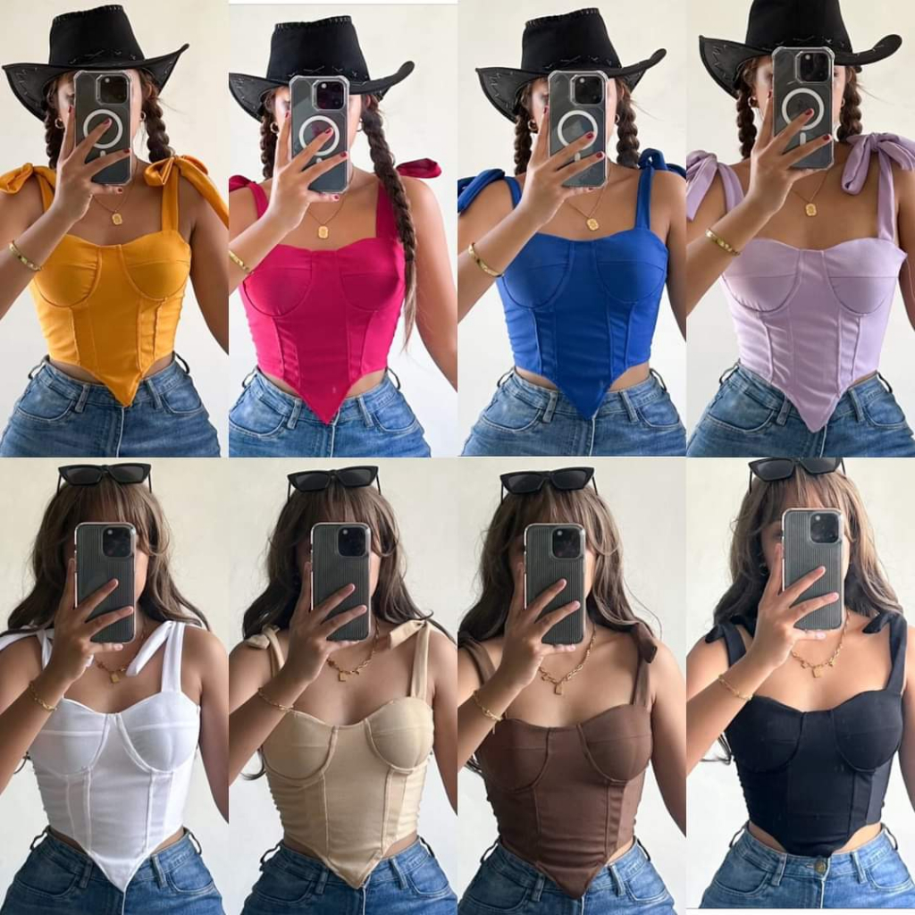 Tatiana Self Tie Padded Corset | Shopee Philippines