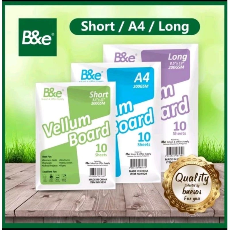 B&e Vellum Board 200gsm(10sheets/pack) | Shopee Philippines