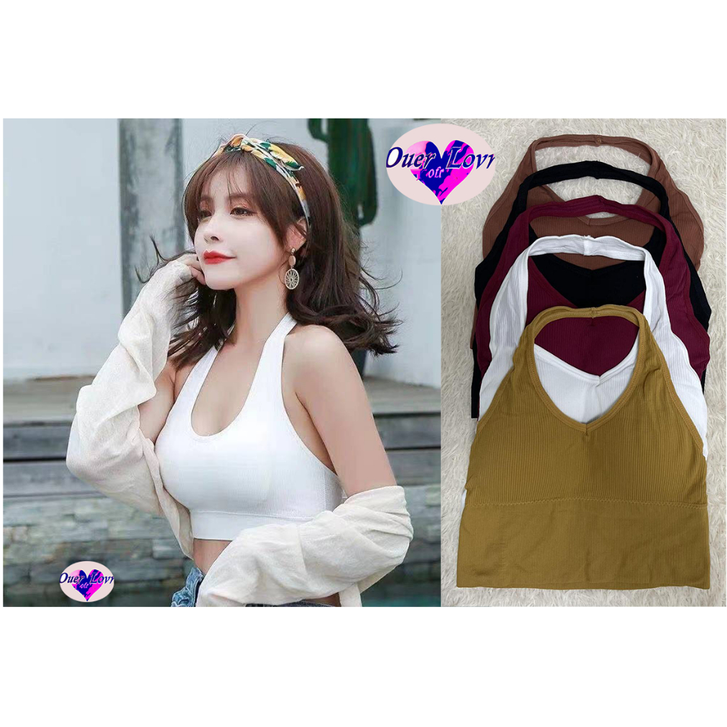 VFS New Korean Women's Hang neck style sexy Bra Padded Push Up Sports ...