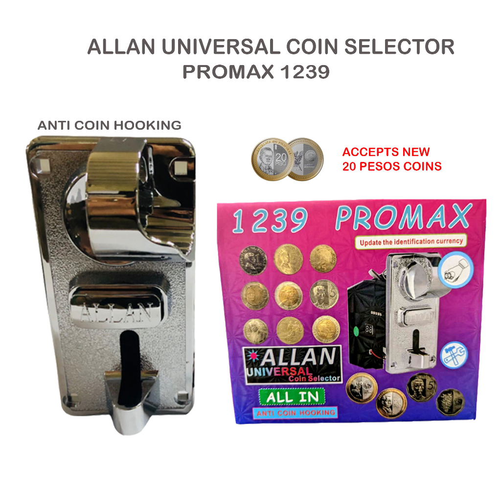 MULTI COINSLOT UNIVERSAL NEW ACCEPTS 20 pesos Coins , OLD AND NEW COINS ...