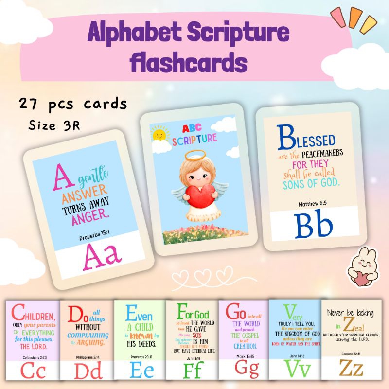 Abc alphabet scripture flashcards memory bible verse | Shopee Philippines