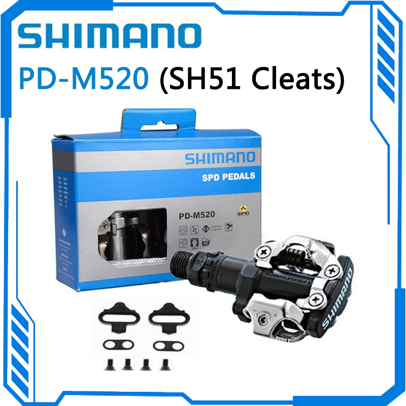 SHIMANO PD-M520 Lock Step Mountain Bike Self-locking Pedal with SH51 ...