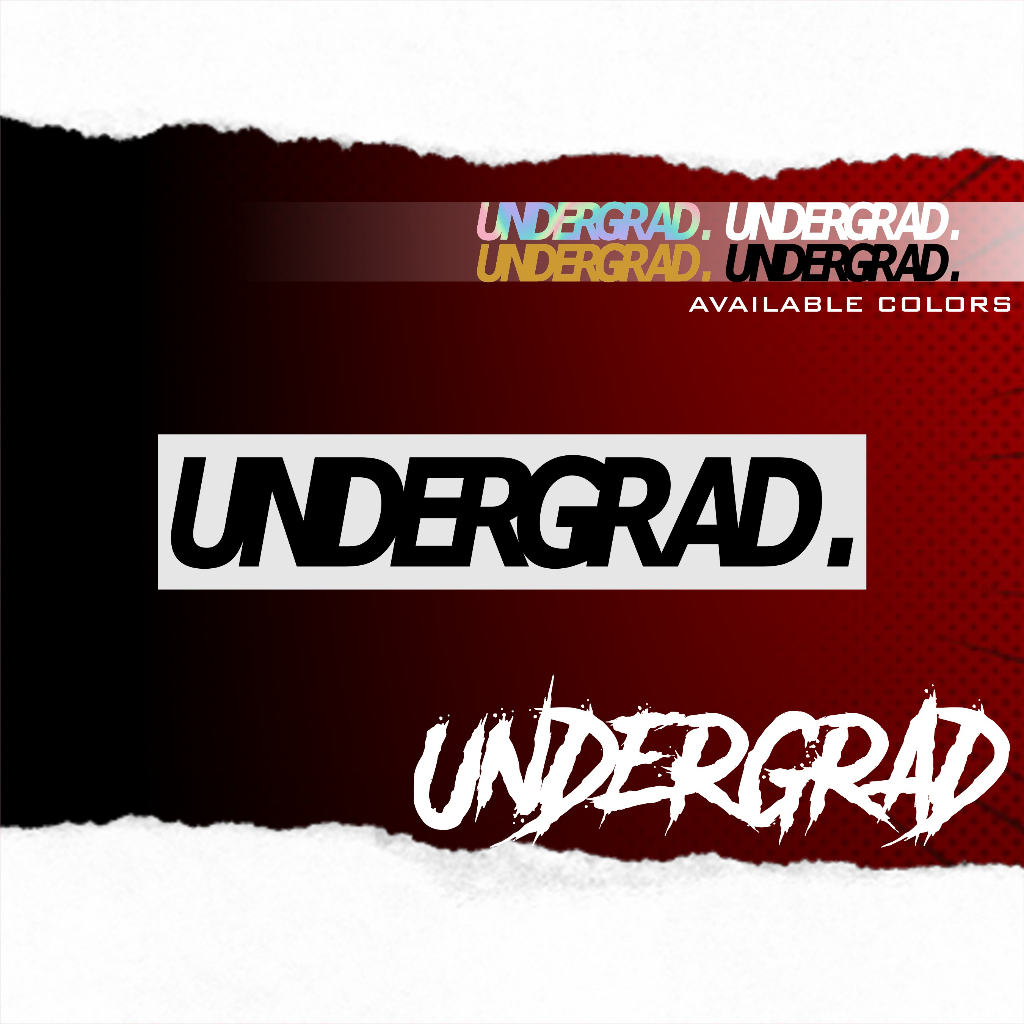 UNDERGRAD decal cutout sticker for car/motorcycle and helmet | Shopee ...