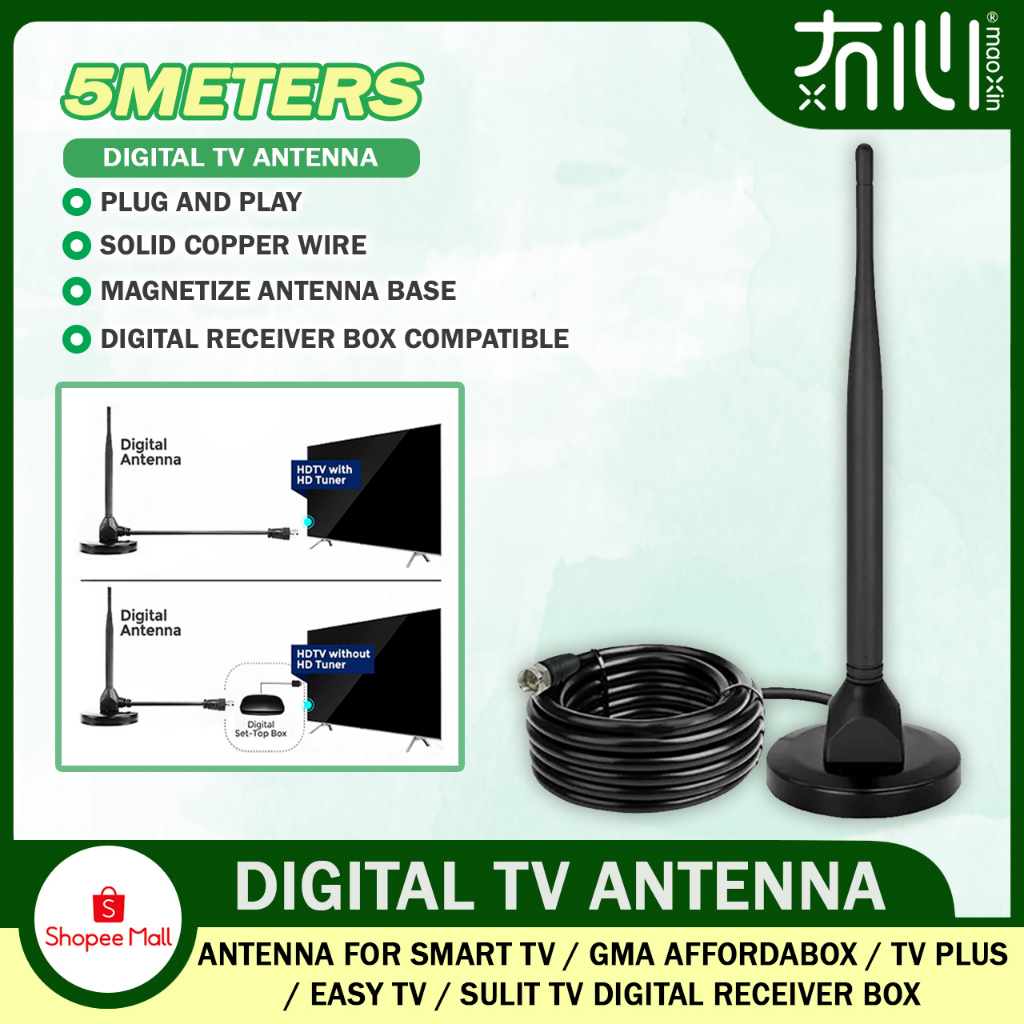 5M/10M/15M Digital TV Antenna for Smart TV / GMA Affordabox / TV Plus ...