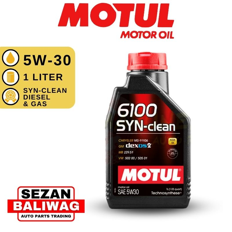 MOTUL 6100 SYN-CLEAN 5W-30 FULLY SYNTHETIC 1 LITER DEXOS 2 ACEA C3 / MB ...