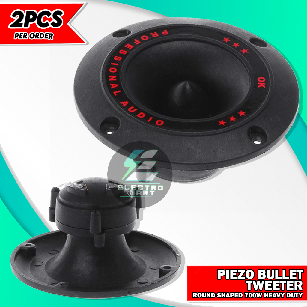 2PCS Round Piezo Bullet Tweeter Black 700W Heavy Duty | Shopee Philippines